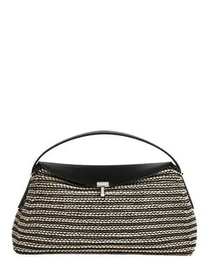 TOTEME T-lock Woven-leather Top Handle - Black-sand