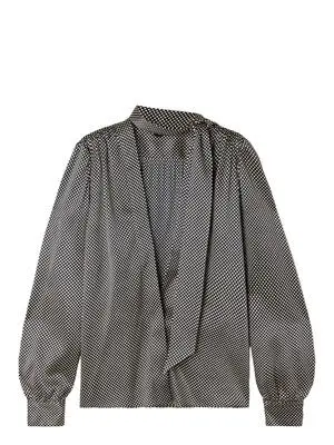 TOM FORD Tie-neck Polka-dot Blouse - Gray