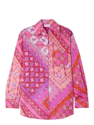 Emilio Pucci Festa Oversized Printed Cotton-voile Shirt - Pink