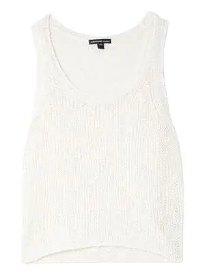 JAMES PERSE Cotton And Linen-blend Tank - White