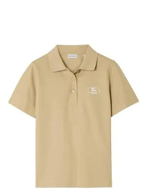 Burberry Embroidered Cotton-piqué Polo Shirt - Neutrals