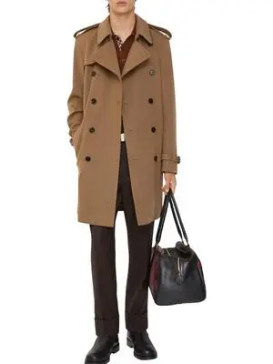 Burberry Mid-length Cashmere Trench Coat - Camel