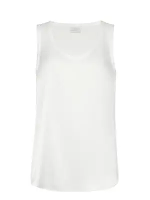 Brunello Cucinelli Satin Top - White
