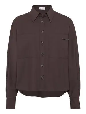 Brunello Cucinelli Tropical Wool Shirt - Cocoa