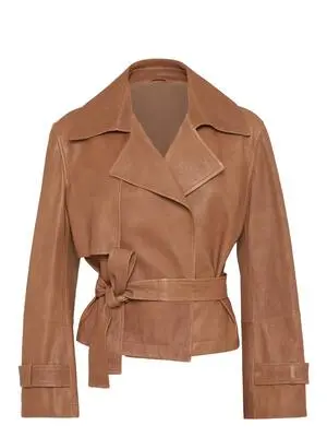 Brunello Cucinelli Nappa Crop Trench Coat - Leather