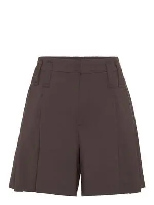 Brunello Cucinelli Tailored Formal Shorts With Monili - Cocoa