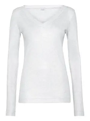 Brunello Cucinelli Sparkling Jersey T-shirt - Silver