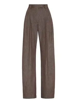 Brunello Cucinelli Loose Curved Trousers - Cocoa