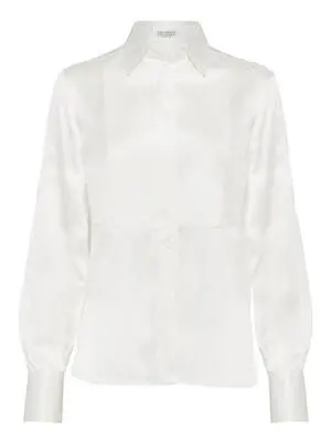 Brunello Cucinelli Satin Shirt - Ivory