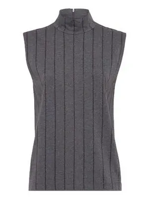 Brunello Cucinelli Embroidered Sleeveless Top Lead