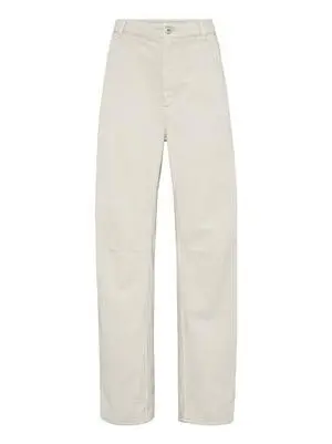 Brunello Cucinelli Curved Soft Trousers - Cool Beige