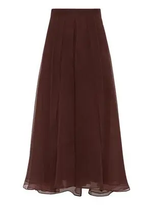 Brunello Cucinelli Paneled Circle Skirt - Bordeaux
