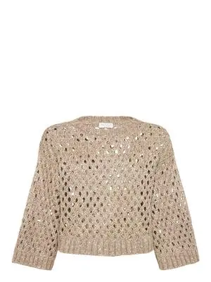 Brunello Cucinelli Net Knit Sweater - Warm Beige