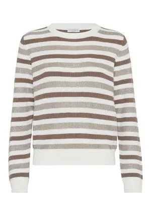 Brunello Cucinelli Cotton Sparkling Yarn Sweater - Beige
