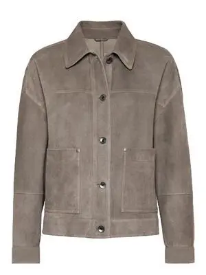 Brunello Cucinelli Couture Suede Jacket - Grey