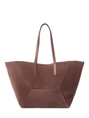 Brunello Cucinelli Suede Tote Bag - Burgundy