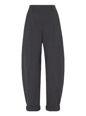 Brunello Cucinelli Slouchy Virgin Wool Trousers - Anthracite