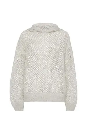 Brunello Cucinelli Mesh Knit Sweatshirt - Pebble