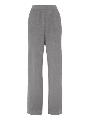 Brunello Cucinelli Vanisé Knit Trousers - Silver