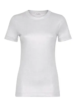 Brunello Cucinelli Sparkling Jersey T-shirt - Silver