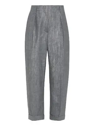 Brunello Cucinelli Sparkling Twill Trousers - Silver