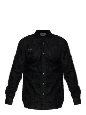 Alexander McQueen Faux-fur Long-sleeve Shirt - Black