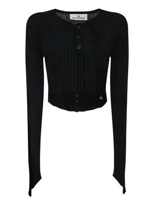 VIVIENNE WESTWOOD Ribbed Button-up Top - Black