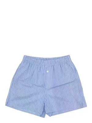 LA ROSE Striped Loungewear Shorts - Blue