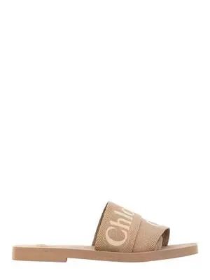 Chloé Logo-jacquard Woody Sandals - Brown