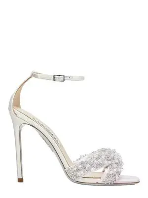 AQUAZZURA 105mm Melodie Crystal-embellished Sandals - White