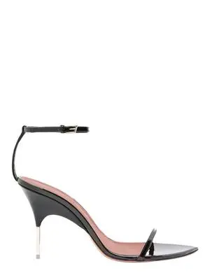 Amina Muaddi 95mm Bruna Patent Sandals - Black