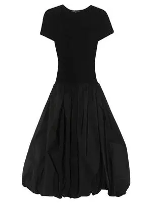 Maje Short Sleeve Flared Dress - Black
