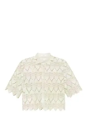FRAME Scalloped-hem Shirt - Green