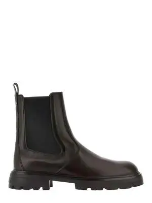 Hogan Leather Ankle Boots - Brown
