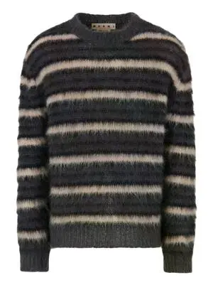 Marni Striped Fluffy Sweater Rgn77 Antique Silver