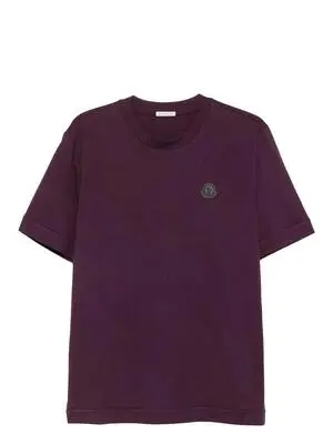 Moncler Logo-plaque Cotton T-shirt - Purple