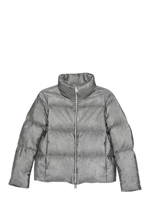 Herno Metallic-effect Quilted Jacket - Grey