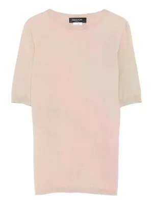 Fabiana Filippi Short-sleeve Cashmere Top - Neutrals
