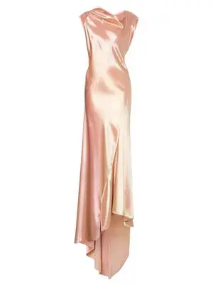 Alberta Ferretti Satin Long Dress - Pink