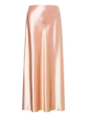 Alberta Ferretti Satin Midi Skirt - Pink