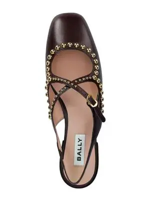 Bally Rina Studded Slingback Pumps - Brown