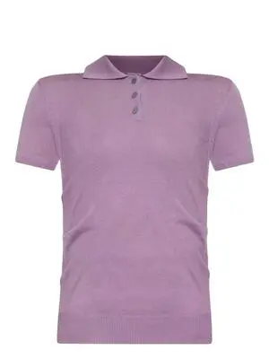 Loewe Fine-ribbed Polo Shirt - Purple