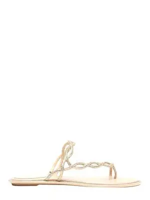 Rene Caovilla Rhinestoned Thong Sandals - Neutrals