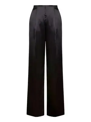 Alberta Ferretti Satin High-waisted Trousers - Black
