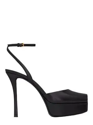 Saint Laurent 120mm La Scandale Platform Sandals - Black