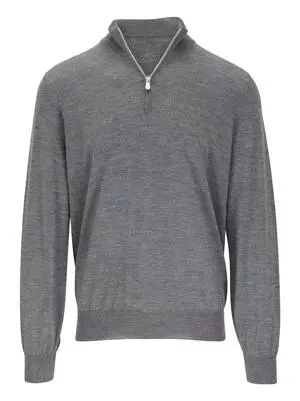 Brunello Cucinelli Zip-detail Sweater - Grey