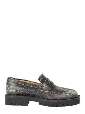 MAISON MARGIELA Tabi Crackled Loafers - Black