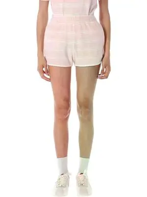 SPORTY & RICH Terry Striped Shorts - Pink