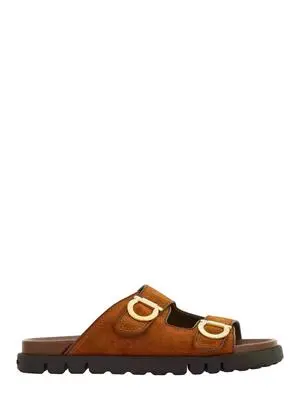 FERRAGAMO Two-strap Flat Sandals - Brown
