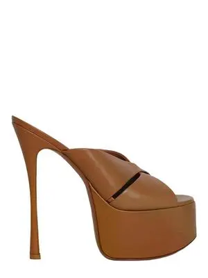 Amina Muaddi 155 Salma Platform Sandals - Brown